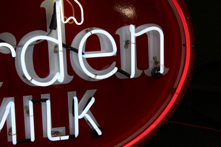 1930s Arden Milk Neon Advertising Sign For Sale at 1stDibs