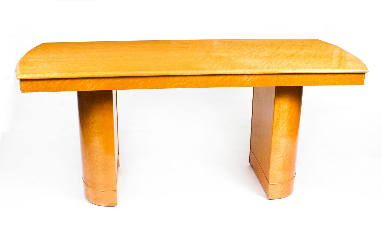 1930s Art Deco Bird’s-Eye Maple Dining Table and Six Chairs at 1stDibs ...