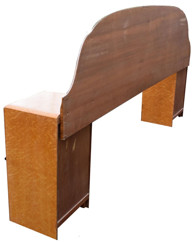 1930s Art Deco Bird's-Eye Maple Odeon Double Bed at 1stDibs