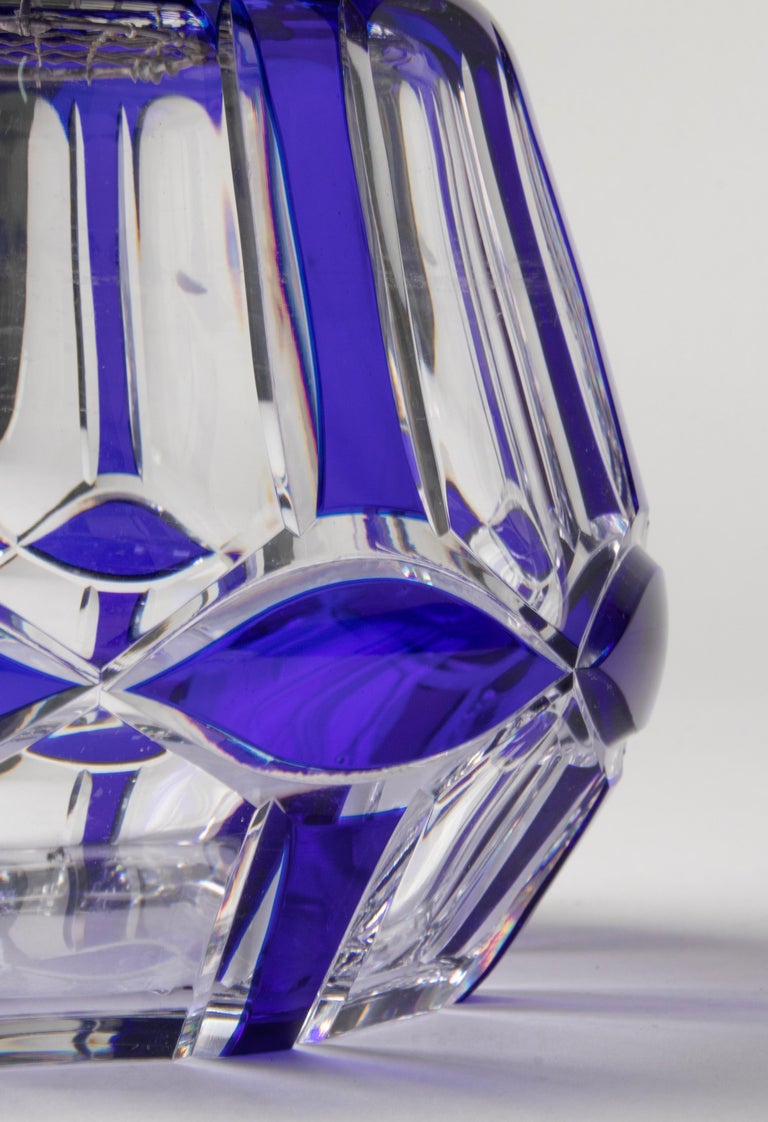 1930's Art Deco Blue Crystal Vase 'Pick-Fleur' Made by Val Saint ...