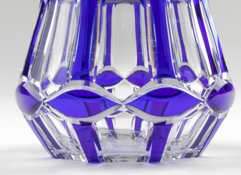 1930's Art Deco Blue Crystal Vase 'Pick-Fleur' Made by Val Saint ...