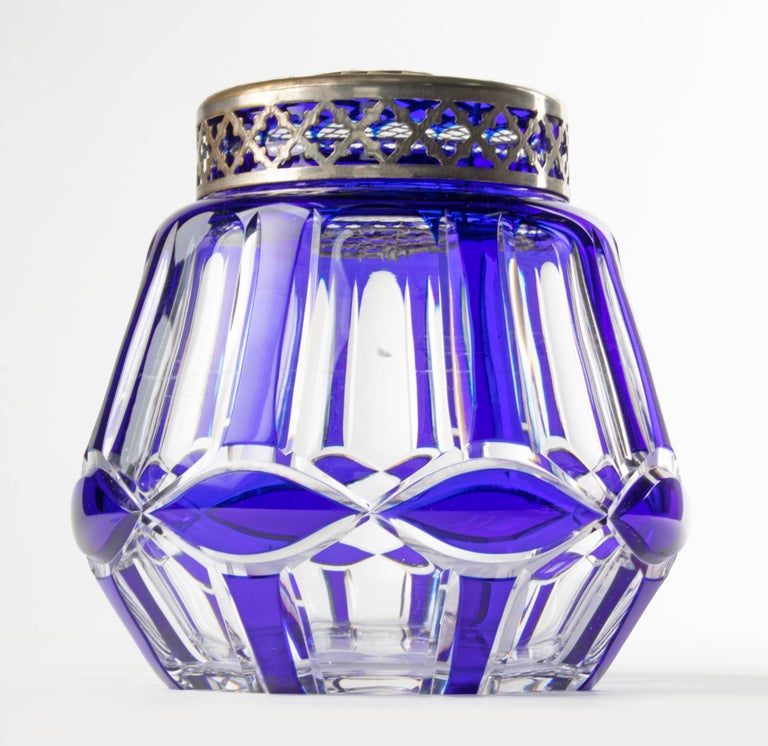 1930's Art Deco Blue Crystal Vase 'Pick-Fleur' Made by Val Saint ...