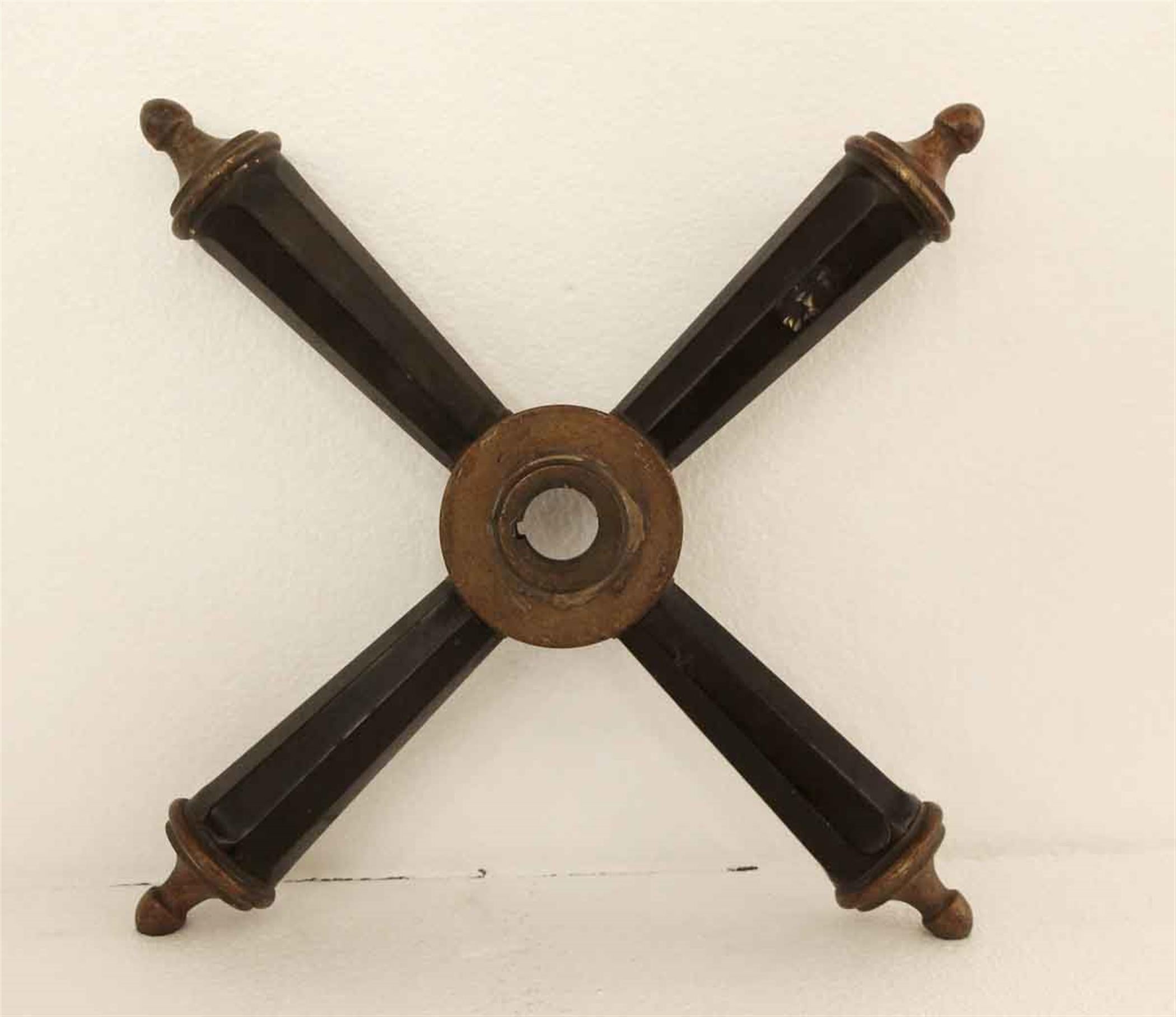 1930s Art Deco Bronze and Wood 4 Way Bank Vault Handle at 1stDibs