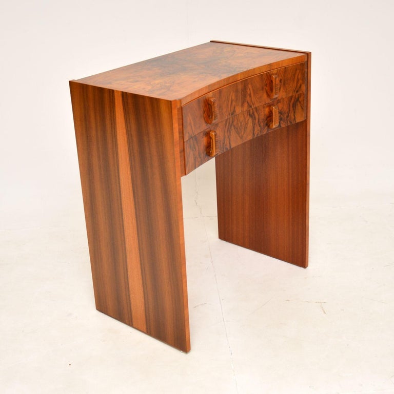 1930's Art Deco Burr Walnut Console / Side Table For Sale at 1stDibs