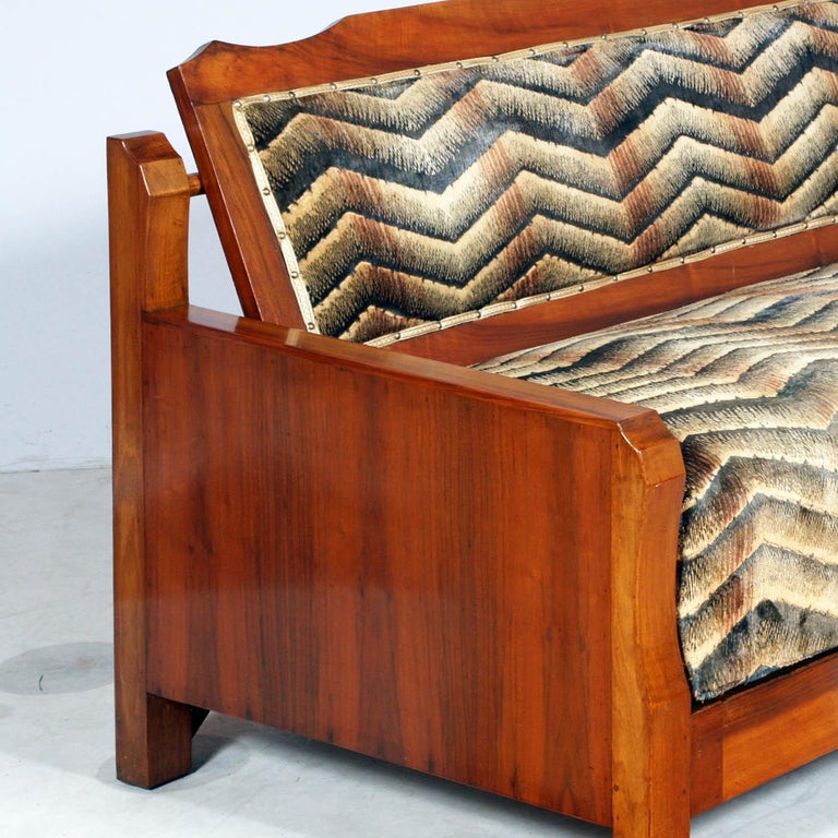 1920s Art Deco Ottoman, Convertible Sofa Bed in Walnut, restored For ...