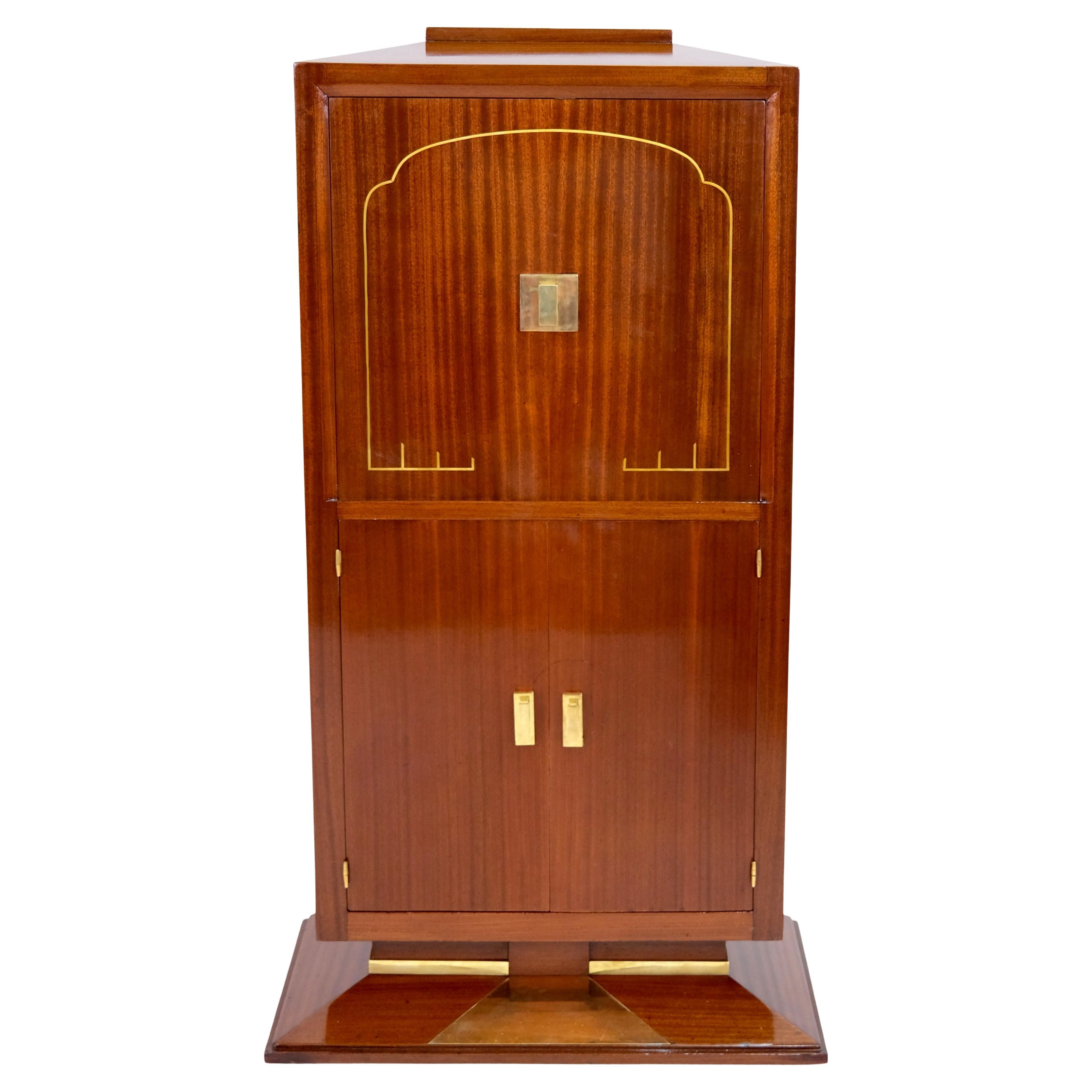 1930's Art Deco Dominique Secretaire Desk with Keyhole in the Fitting ...