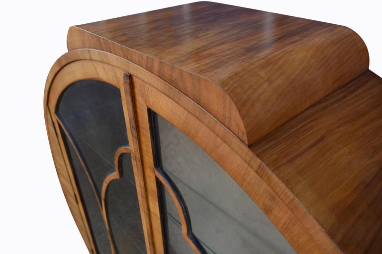 1930s Art Deco English Walnut Round Display Cabinet at 1stDibs | round ...