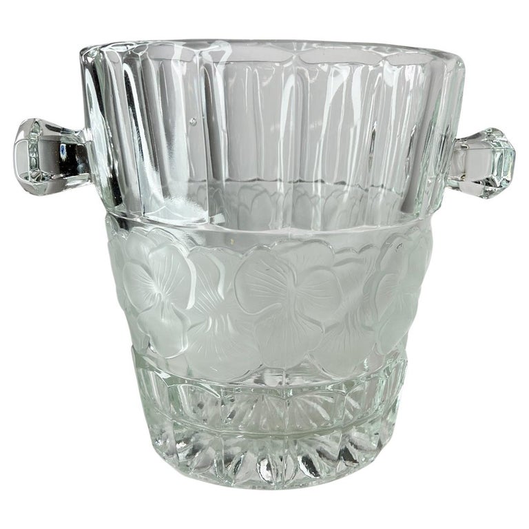 1930s Art Deco French Art Glass Champagne Bucket Floral Design at 1stDibs