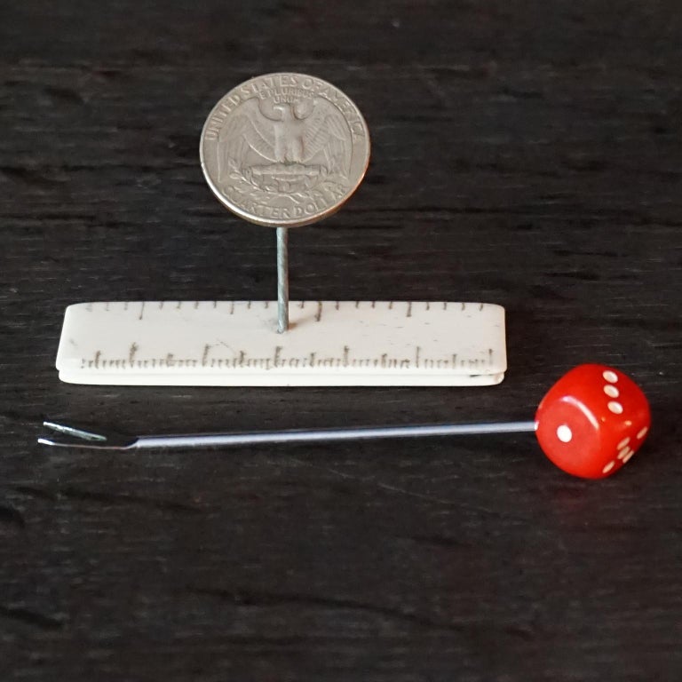 1930s Art Deco French Orange Bakelite Dice Holder with 8 Dice Cocktail ...