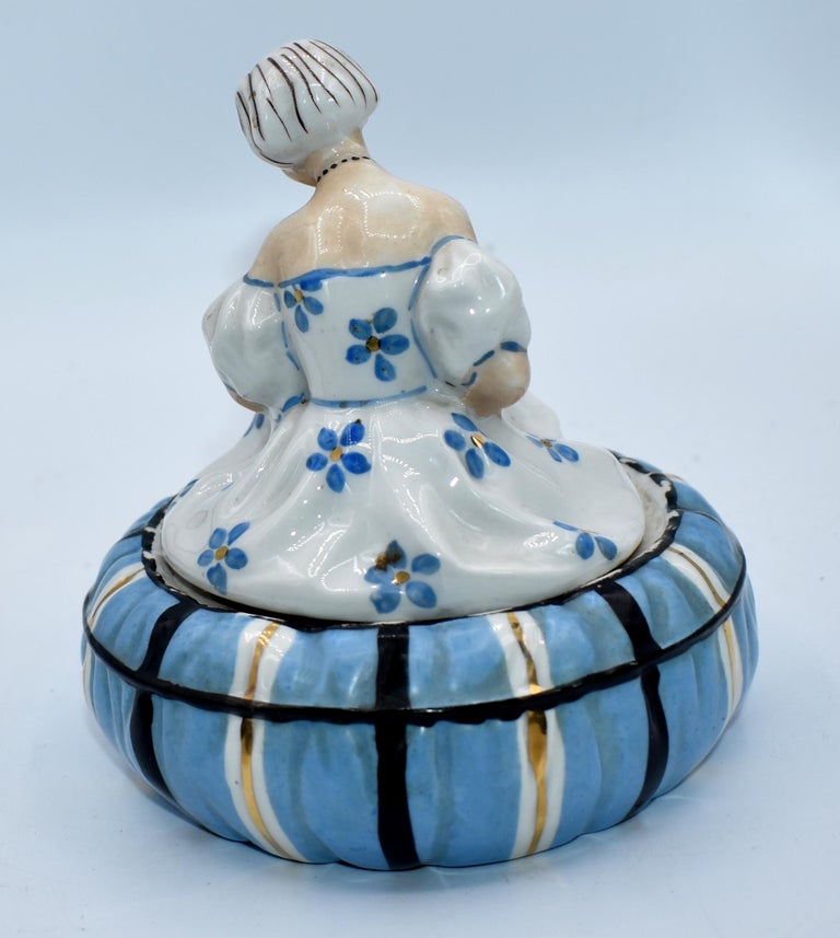 1930s Art Deco Half Doll Powder Bowl at 1stDibs