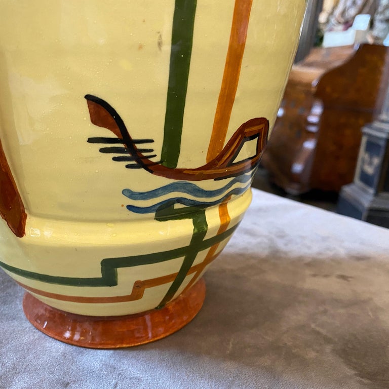 1930s Art Deco Hand-Painted Italian Ceramic Biscuit Box by Ceramiche ...