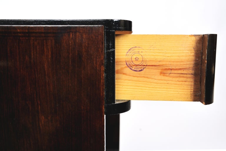 1930s Art Deco Black Stained Birch Side Table For Sale at 1stDibs