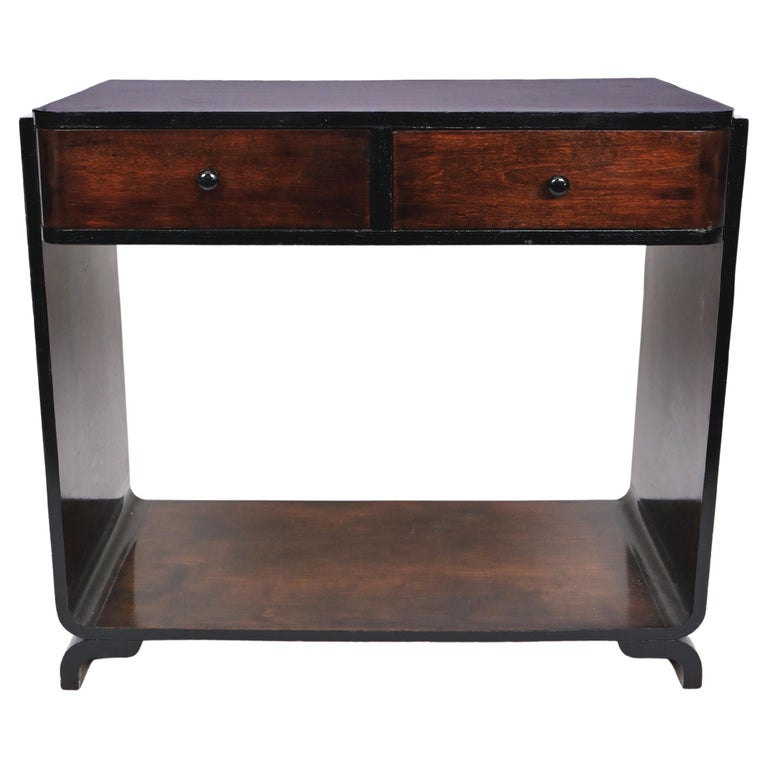1930s Art Deco Black Stained Birch Side Table For Sale at 1stDibs