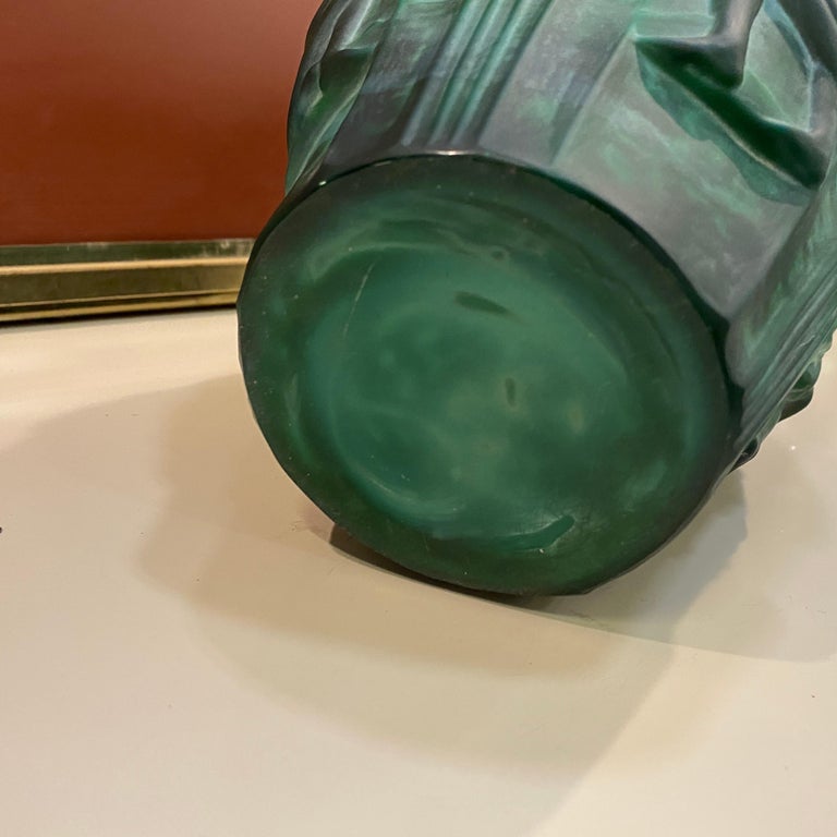 1930s Art Deco Malachite Effect Glass Paste French Vase For Sale at 1stDibs
