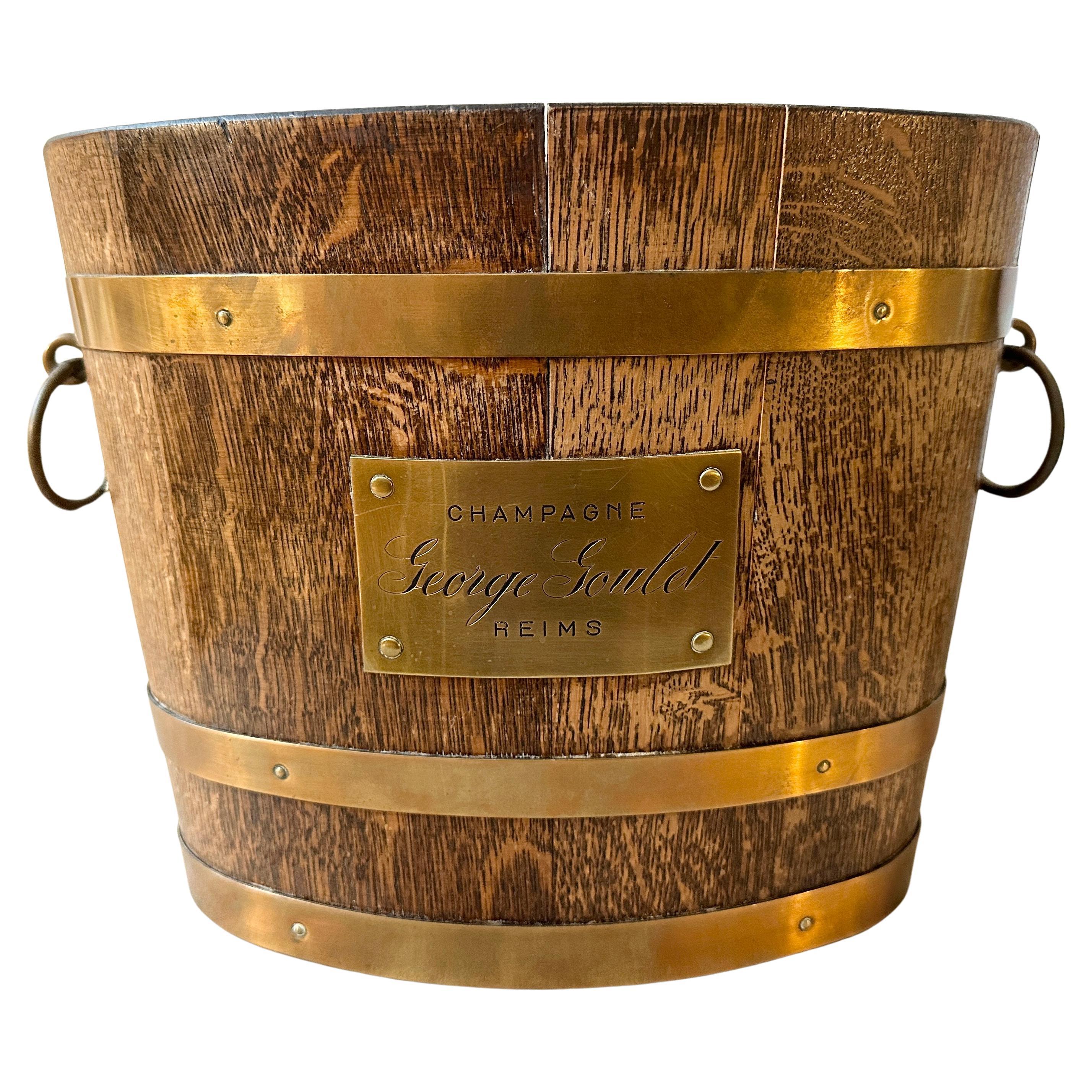 1930s Art Deco Oak and Brass French Wine Cooler by G. Lafitte for ...