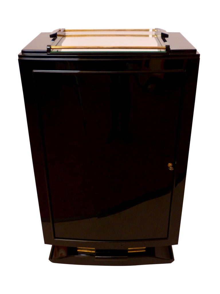 1930s Art Deco Rolex Bar Furniture in Black Lacquer with Tray and ...