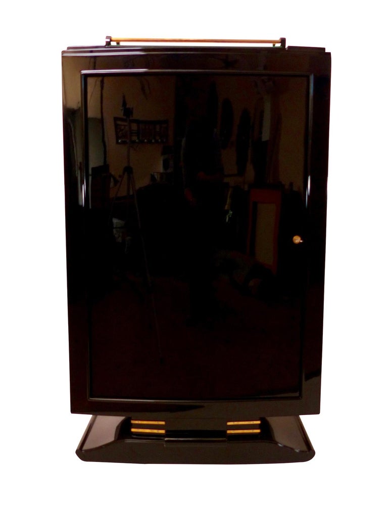 1930s Art Deco Rolex Bar Furniture in Black Lacquer with Tray and ...