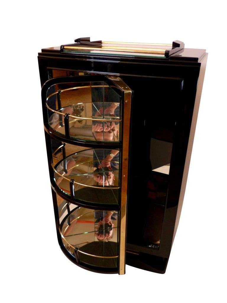 1930s Art Deco Rolex Bar Furniture in Black Lacquer with Tray and ...