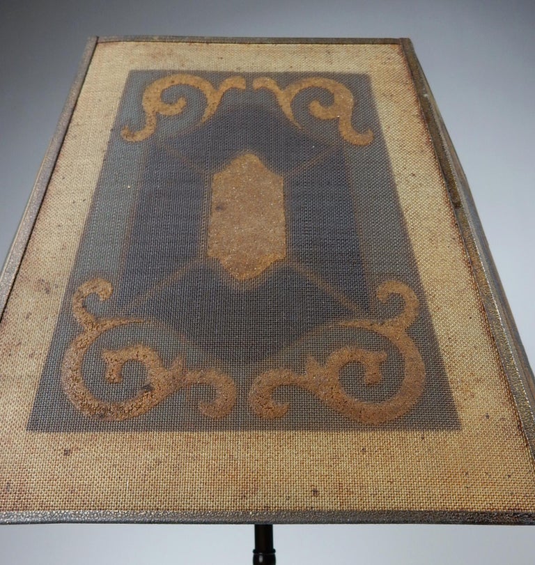1930s Arts and Crafts Era Table Lamp with Painted Steel Mesh Shade at ...