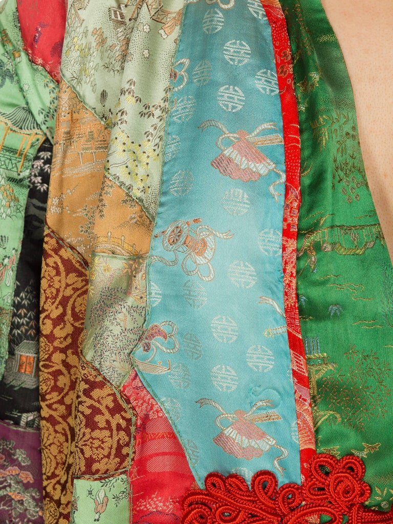 MORPHEW COLLECTION Silk Brocade Antique Fabric Patchwork Duster Coat ...