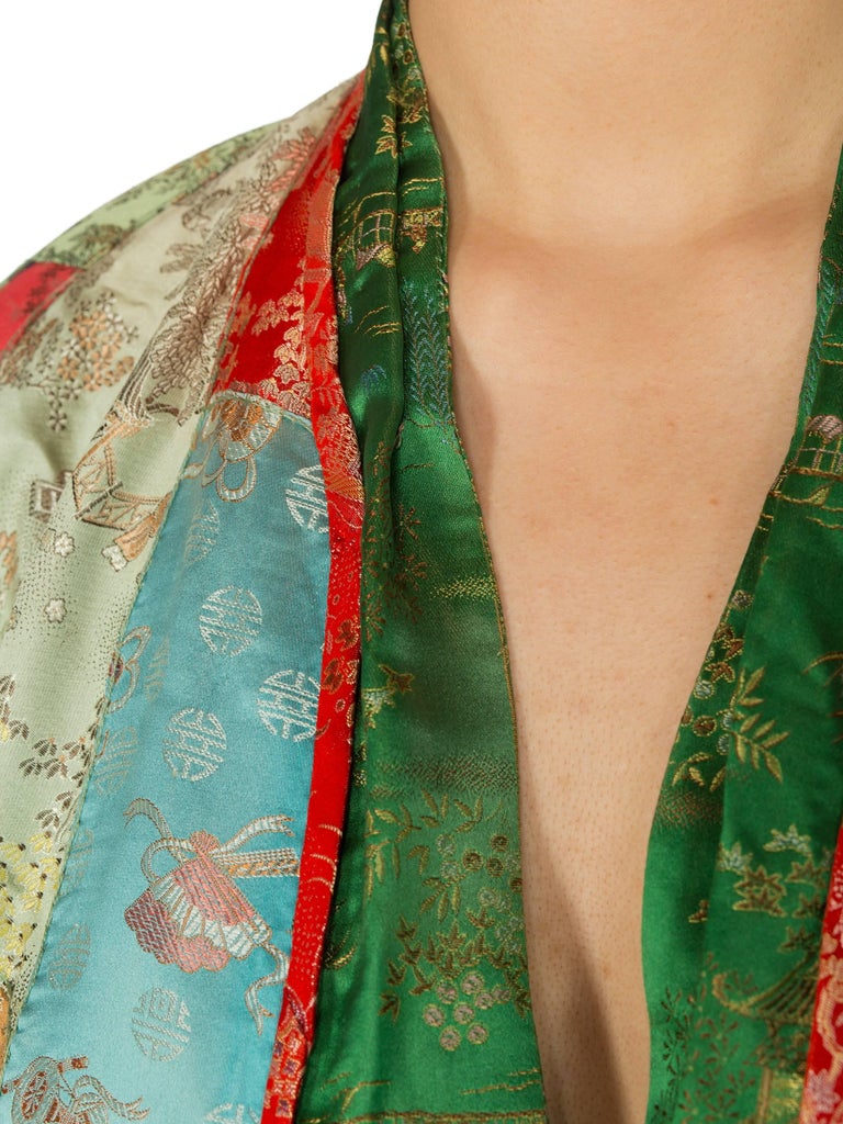 MORPHEW COLLECTION Silk Brocade Antique Fabric Patchwork Duster Coat ...