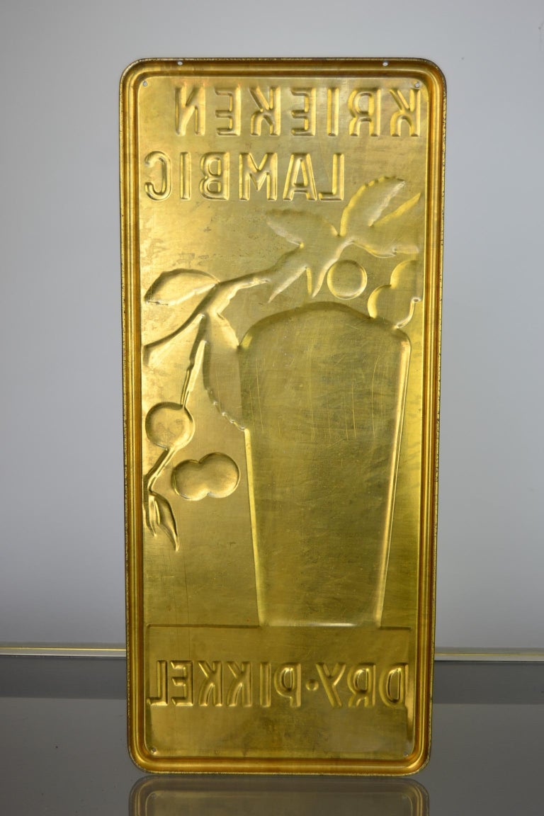 1930s Belgian Beer Sign for Cherry Beer Lambic at 1stDibs