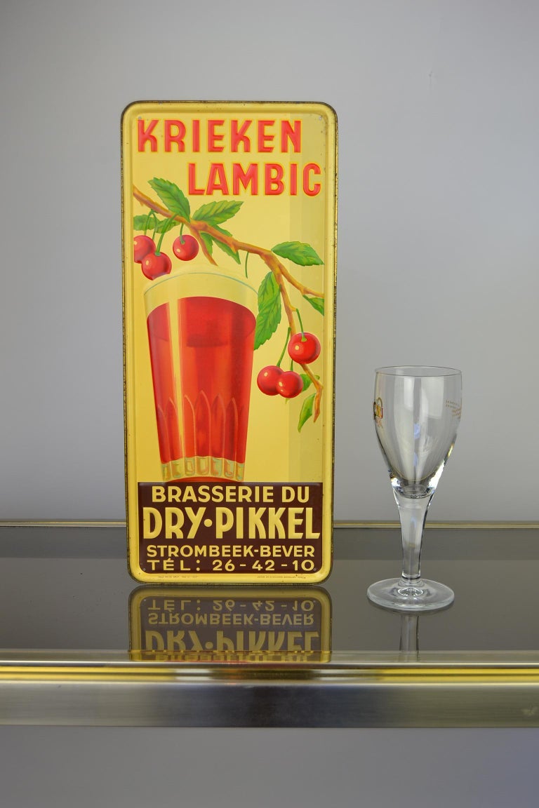 1930s Belgian Beer Sign for Cherry Beer Lambic at 1stDibs