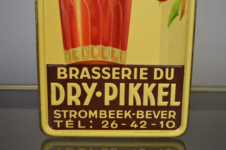 1930s Belgian Beer Sign for Cherry Beer Lambic at 1stDibs