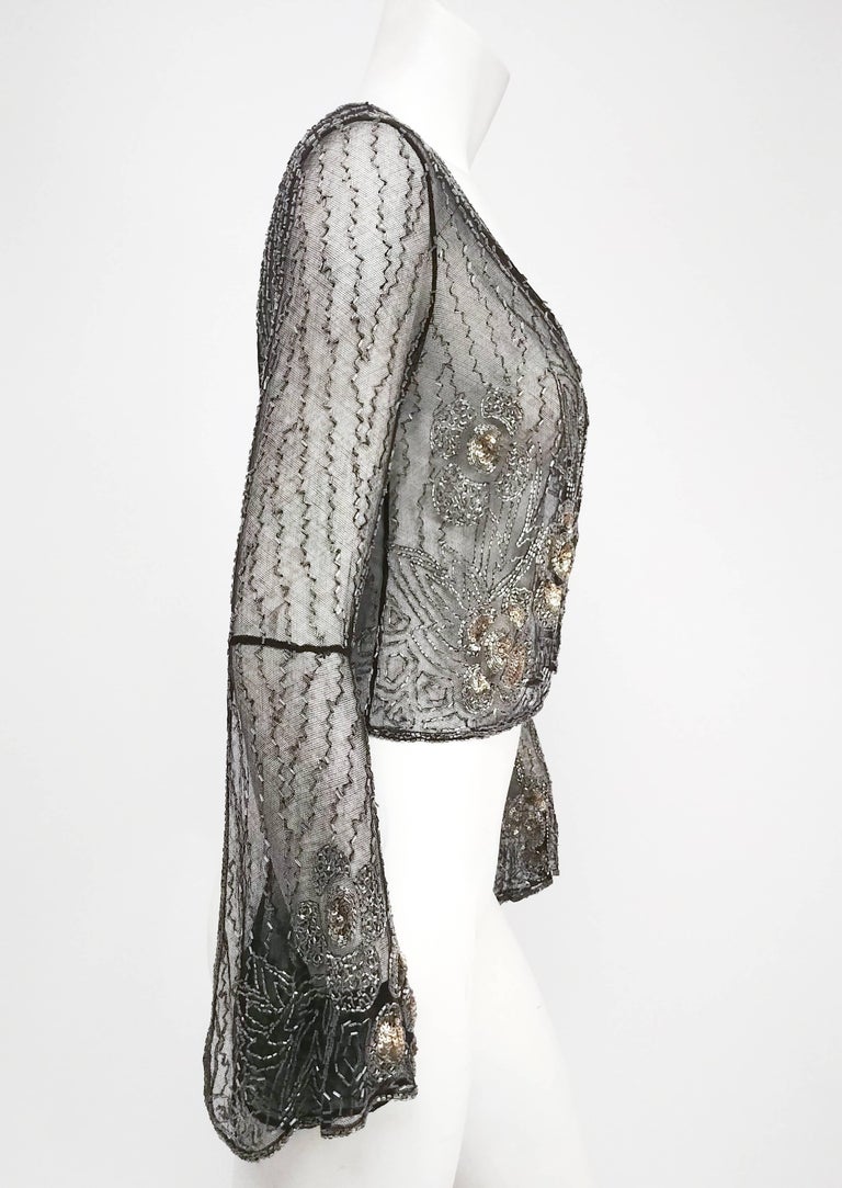 1930s Black Beaded Mesh Bolero at 1stDibs