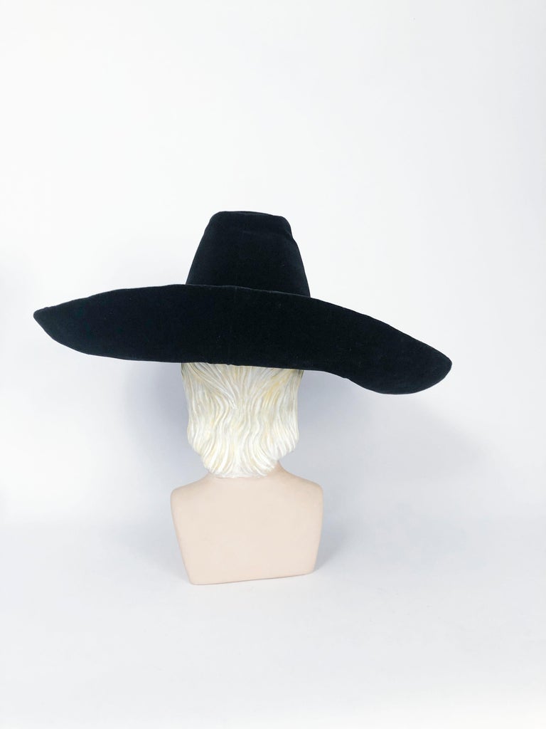 1930s Black High Design Picture Hat For Sale at 1stDibs