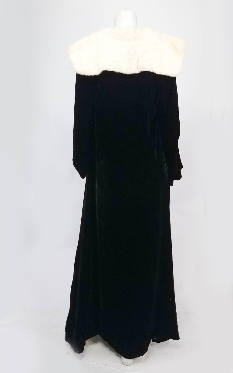 Black Velvet Opera Coat with Ermine Collar, 1930s at 1stDibs