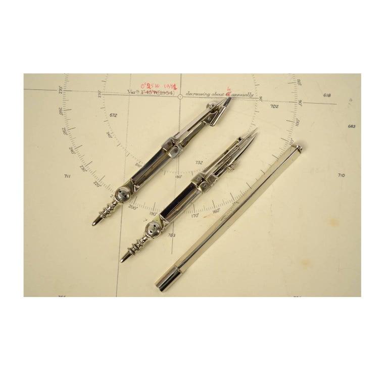 1930s Box of Compasses Drawing Instrument Wooden Box Covered with ...