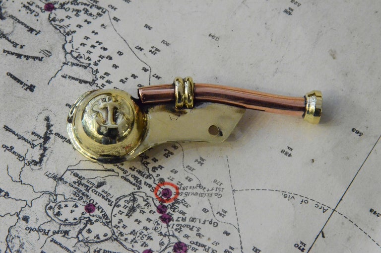 1930s Brass and Copper Boatswain Whistle Antique Nautical Tool For Sale ...