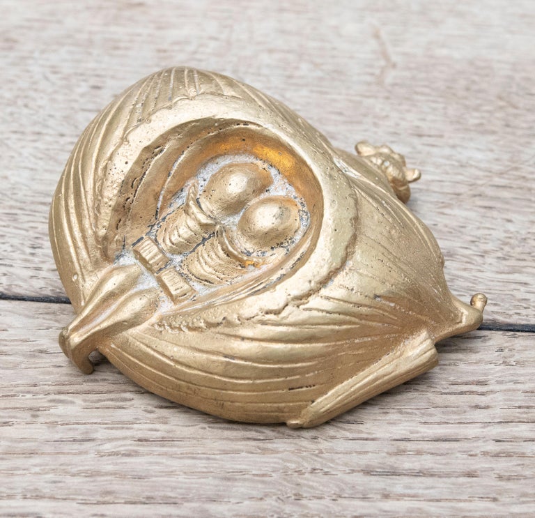 1930s Bronze Ashtray of a Woman Dressed in Front and Nude at the Back ...