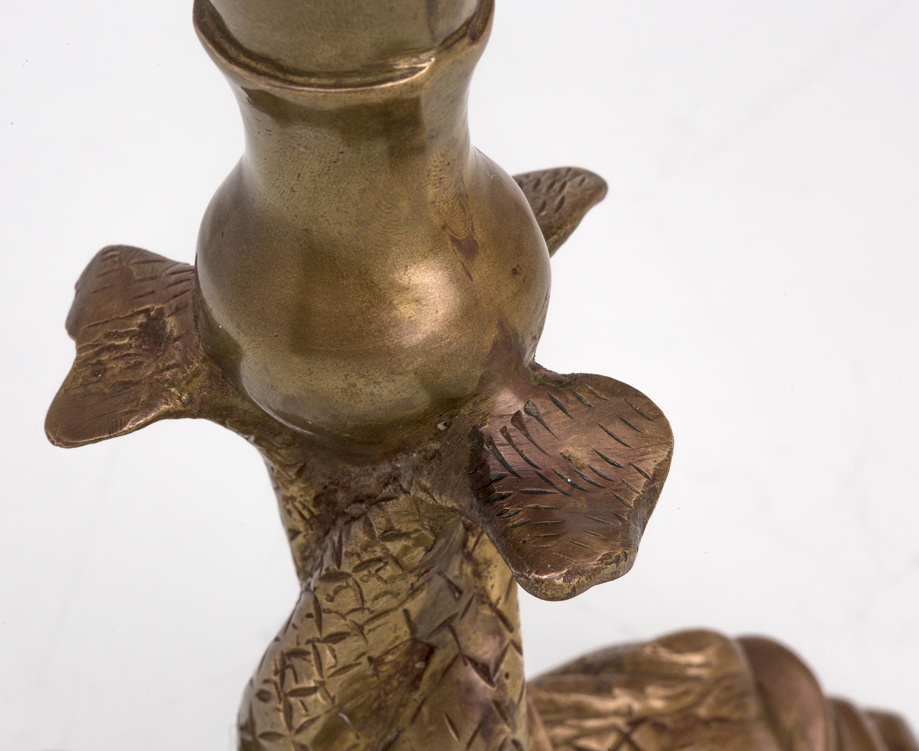 1930s Bronze Dolphin Candlesticks, Pair at 1stDibs