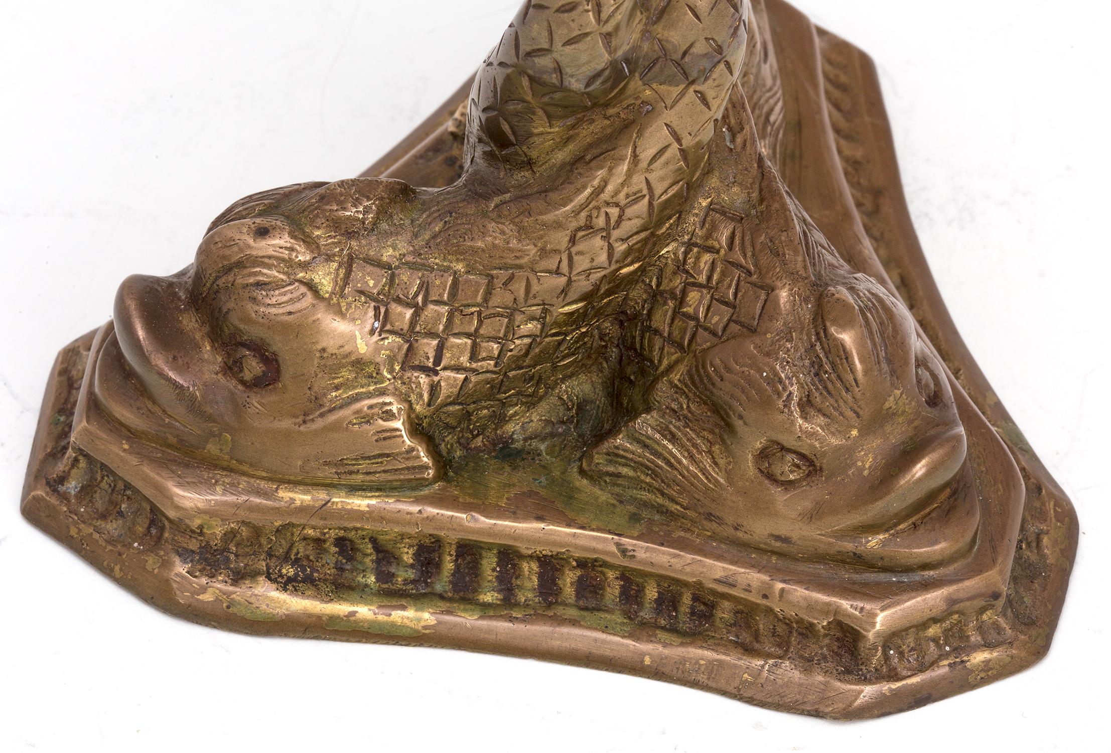 1930s Bronze Dolphin Candlesticks, Pair at 1stDibs
