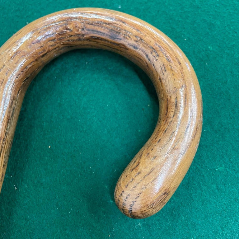 1930s C and S Sterling Silver and Wood Crook Cane Walking Stick London ...