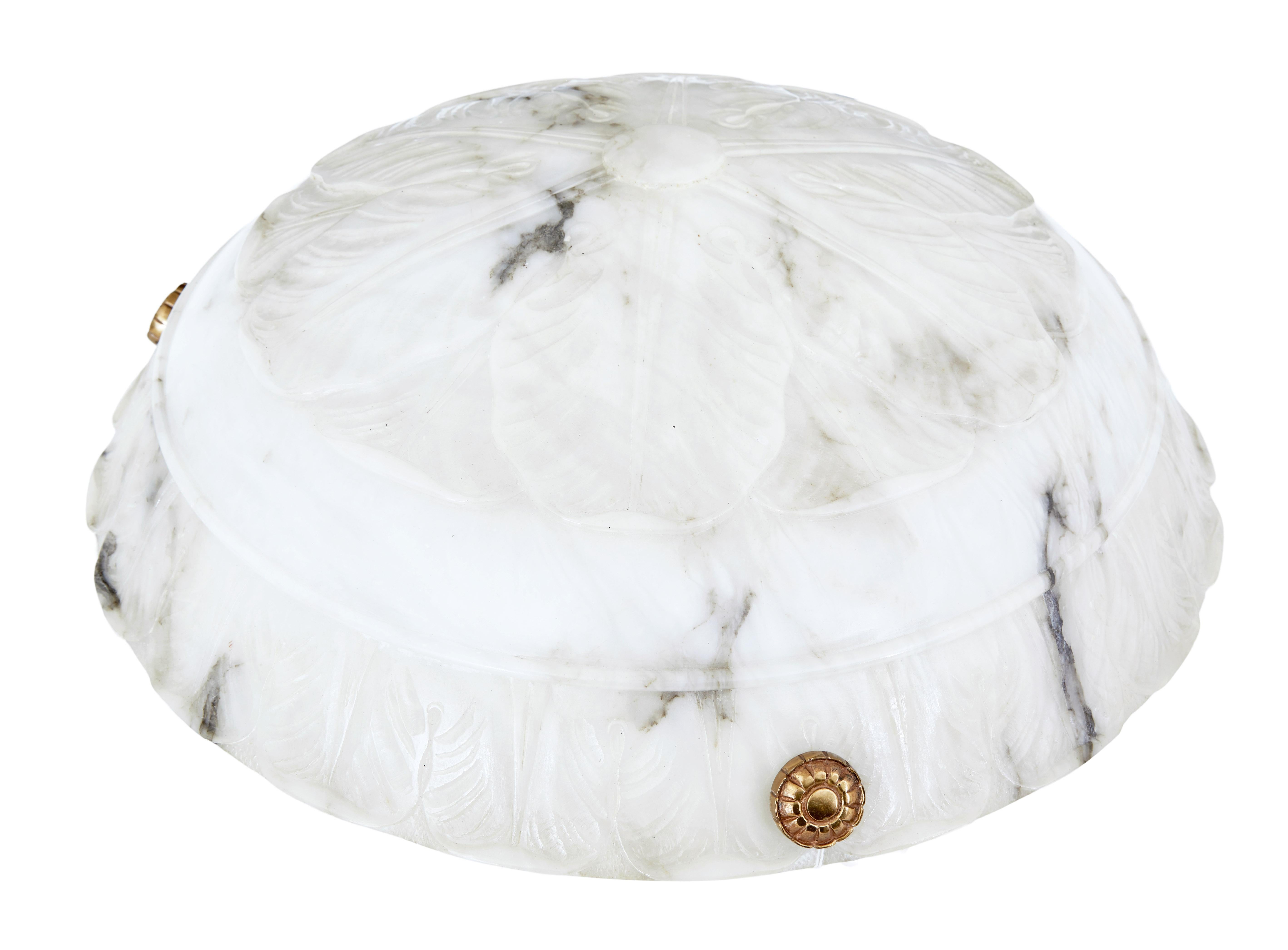 1930’s Carved Alabaster Ceiling Light at 1stDibs
