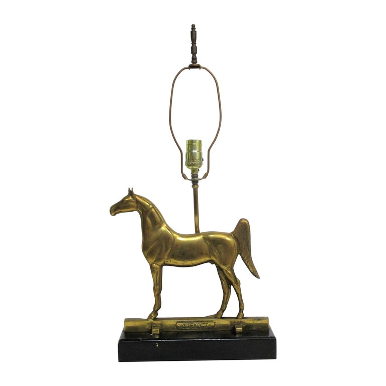 1930's Brass Racehorse Lamp at 1stDibs