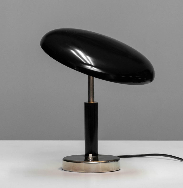 1930s Chrome Art Deco Table / Desk Lamp with Fixed Tilted Black ...