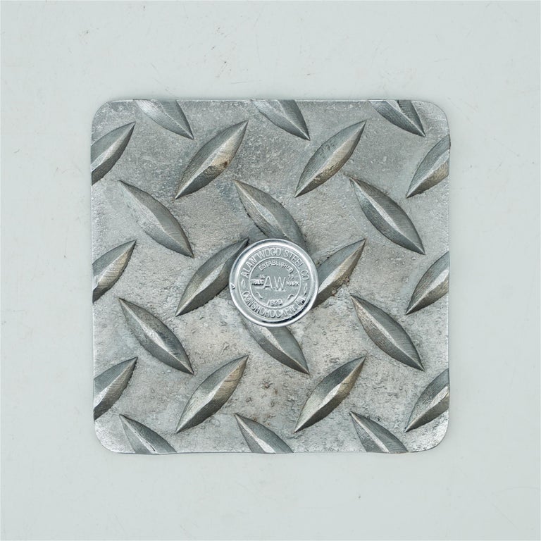 1930s Chrome Diamond Plate Paperweight Curiosity Desk Object Architect ...