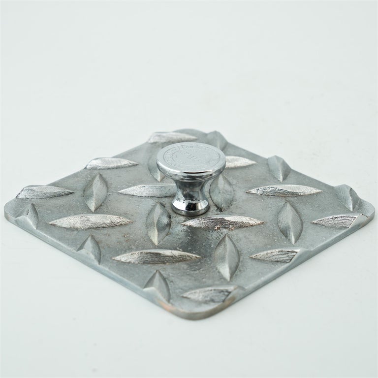 1930s Chrome Diamond Plate Paperweight Curiosity Desk Object Architect ...