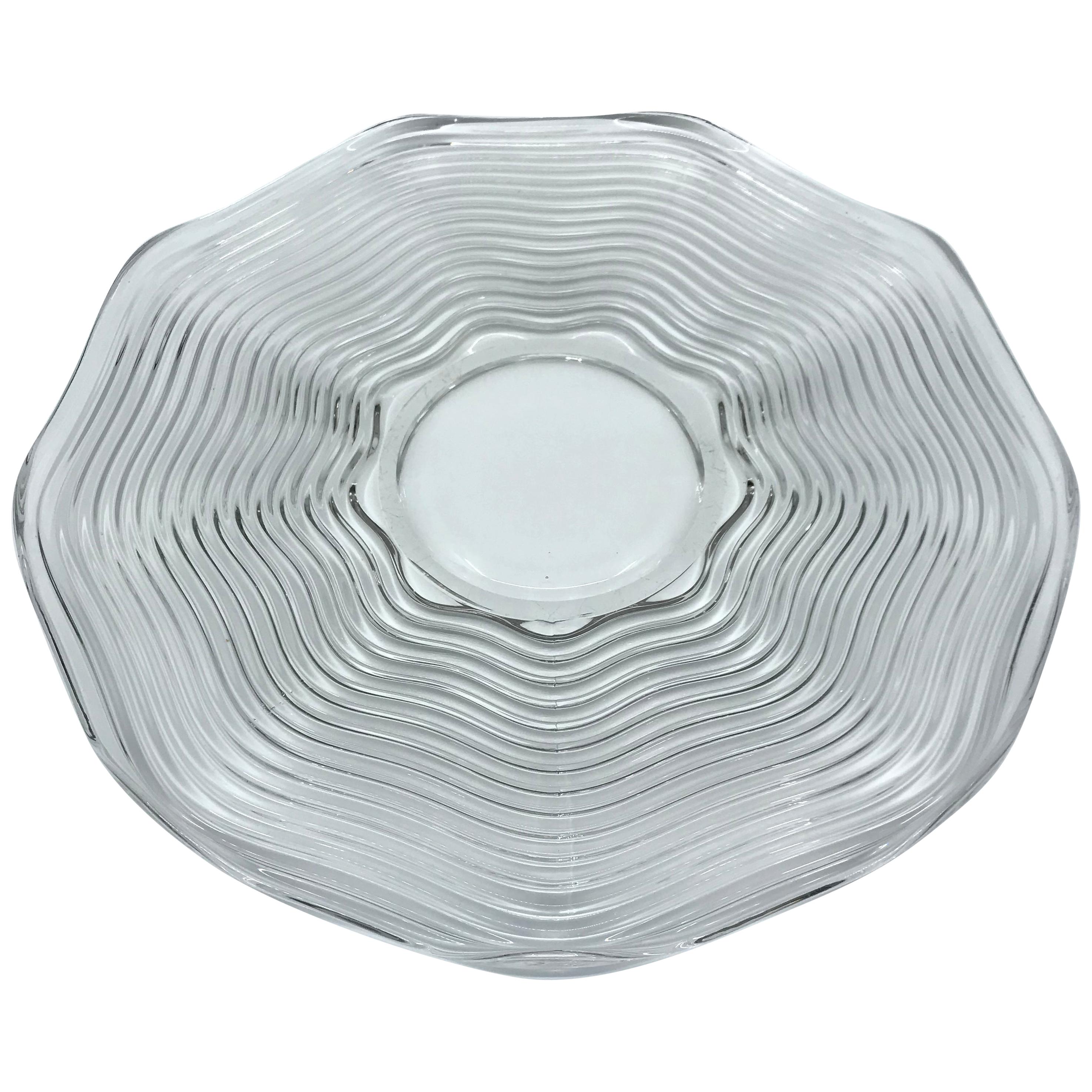 1930s Clear Glass Deco Serving Platter at 1stDibs
