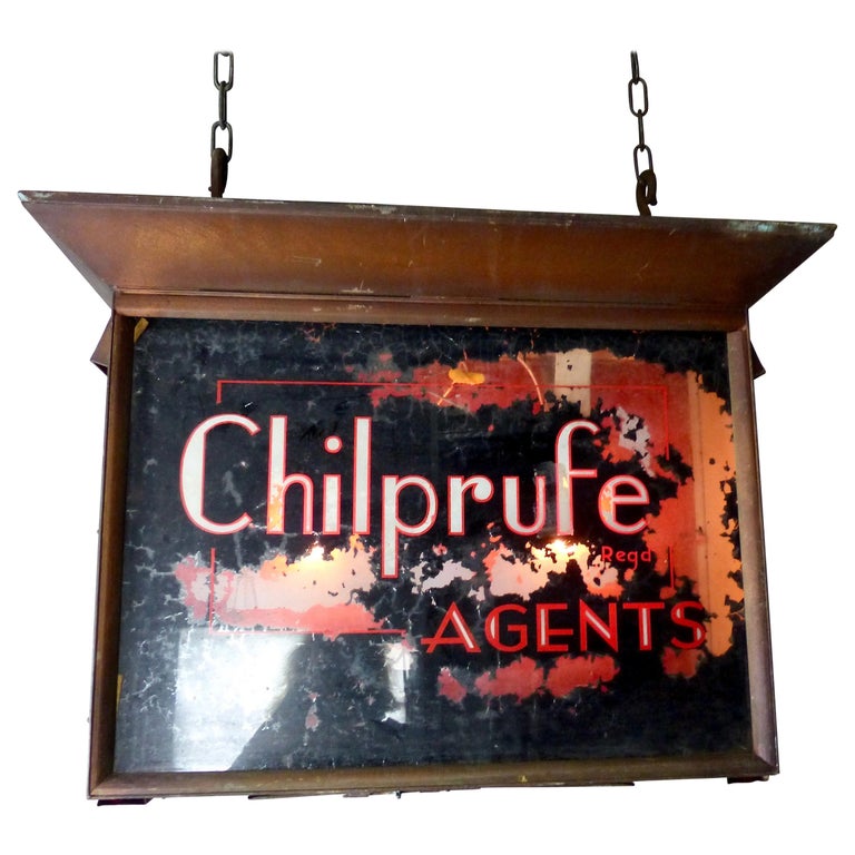 1930s Copper Double-Sided English Outdoor Advertising Sign For Sale at ...