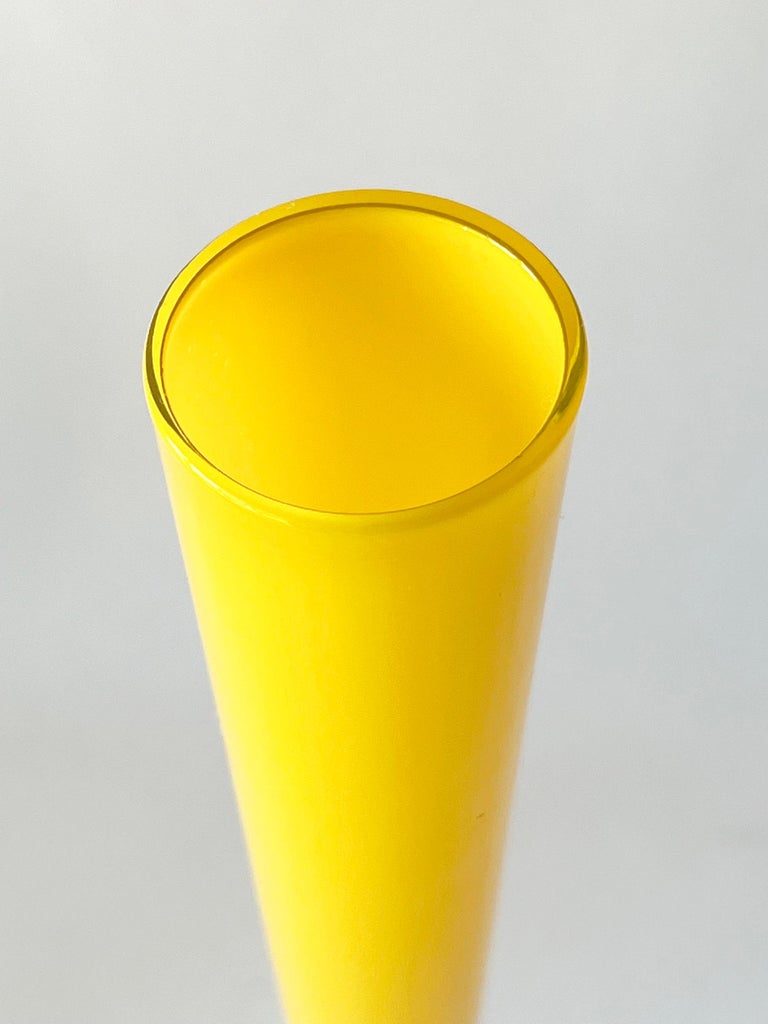 1930s Czechoslovakian Art Deco Streamline Yellow and Black Vase For ...