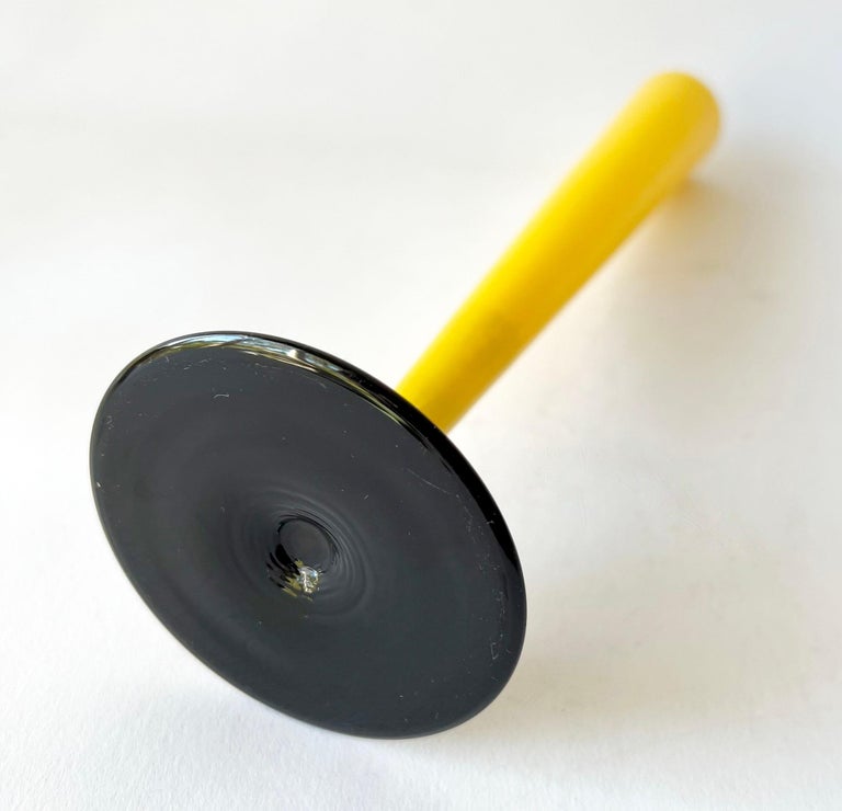 1930s Czechoslovakian Art Deco Streamline Yellow and Black Vase For ...