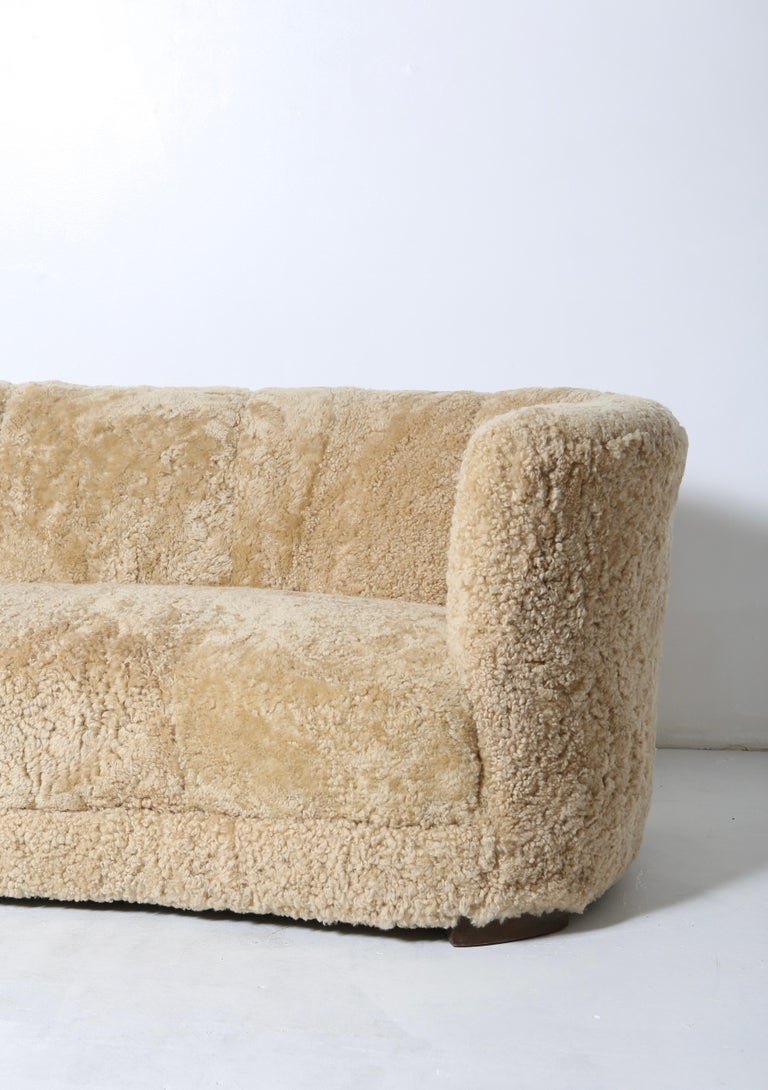 1930s Danish Cabinetmaker Shearling Sofa at 1stDibs