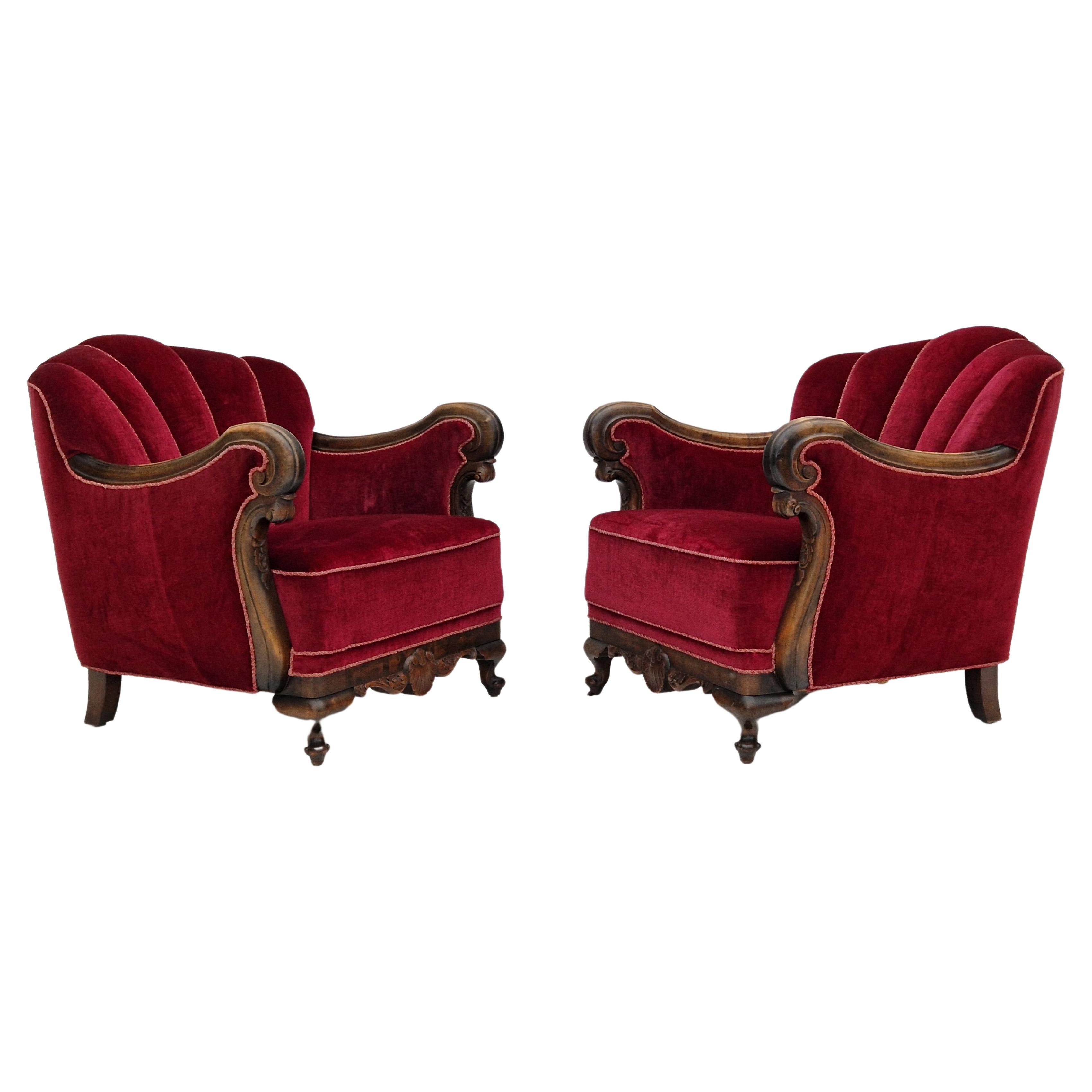 1930s, Danish Design, Pair of Vintage Armchairs, Original Condition at ...