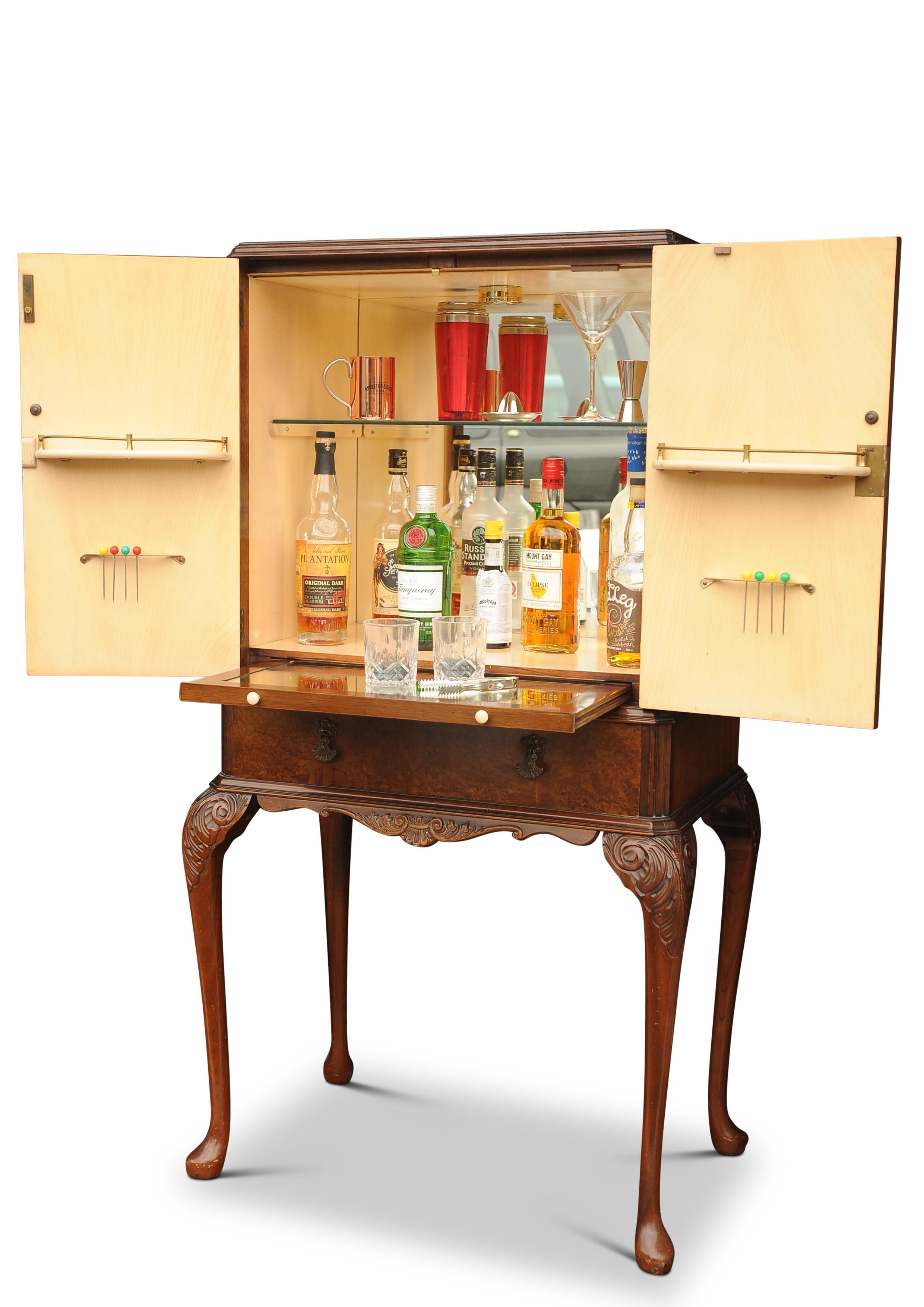 1930s Decadent Burr Walnut Handcrafted Cocktail Bar by Epstein ...
