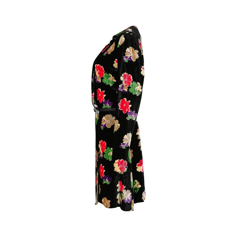 1930s Dickins And Jones Floral Silk Velvet Coat For Sale At 1stdibs